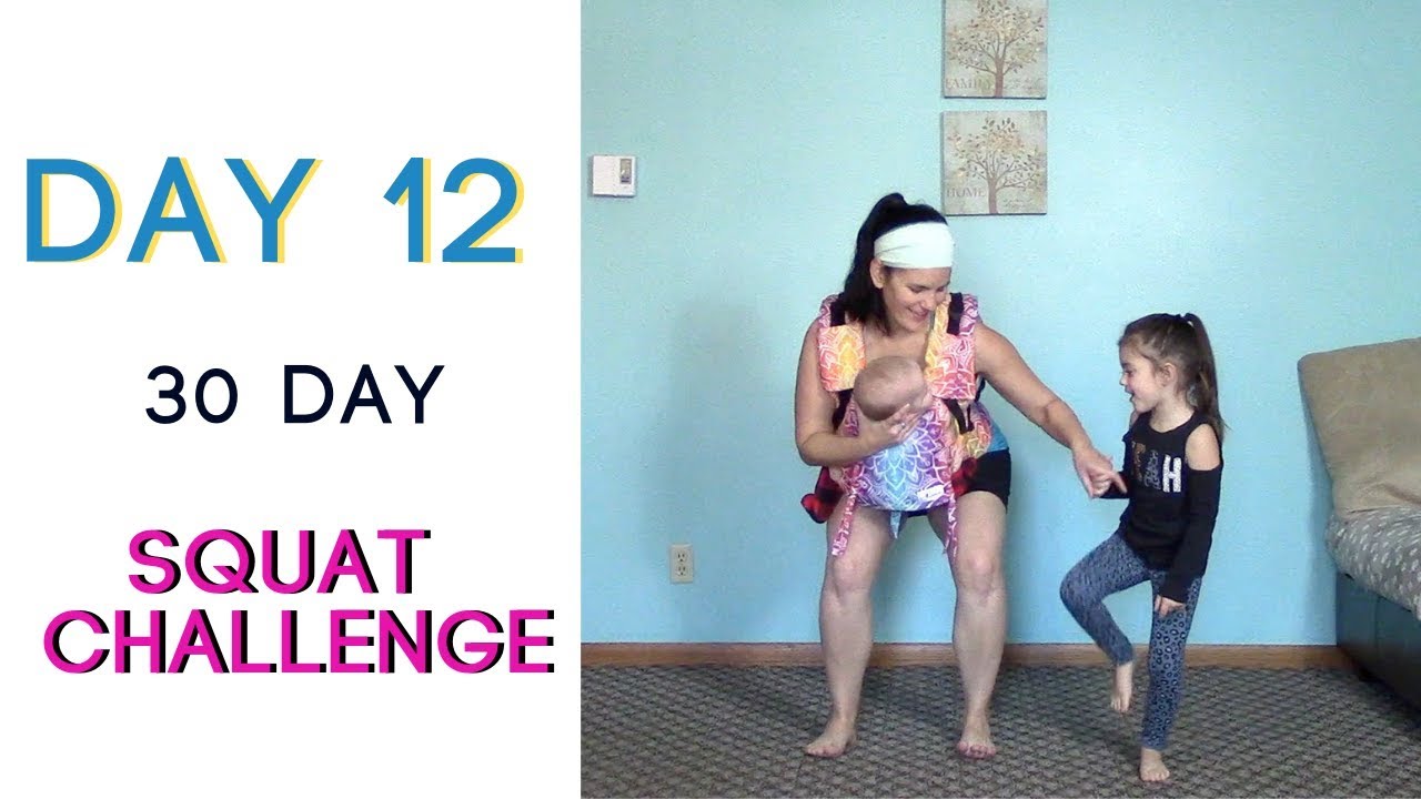 DAY 12 of 30 Day Squat Challenge 🍑| 100 SQUATS Daily | Babywearing ...