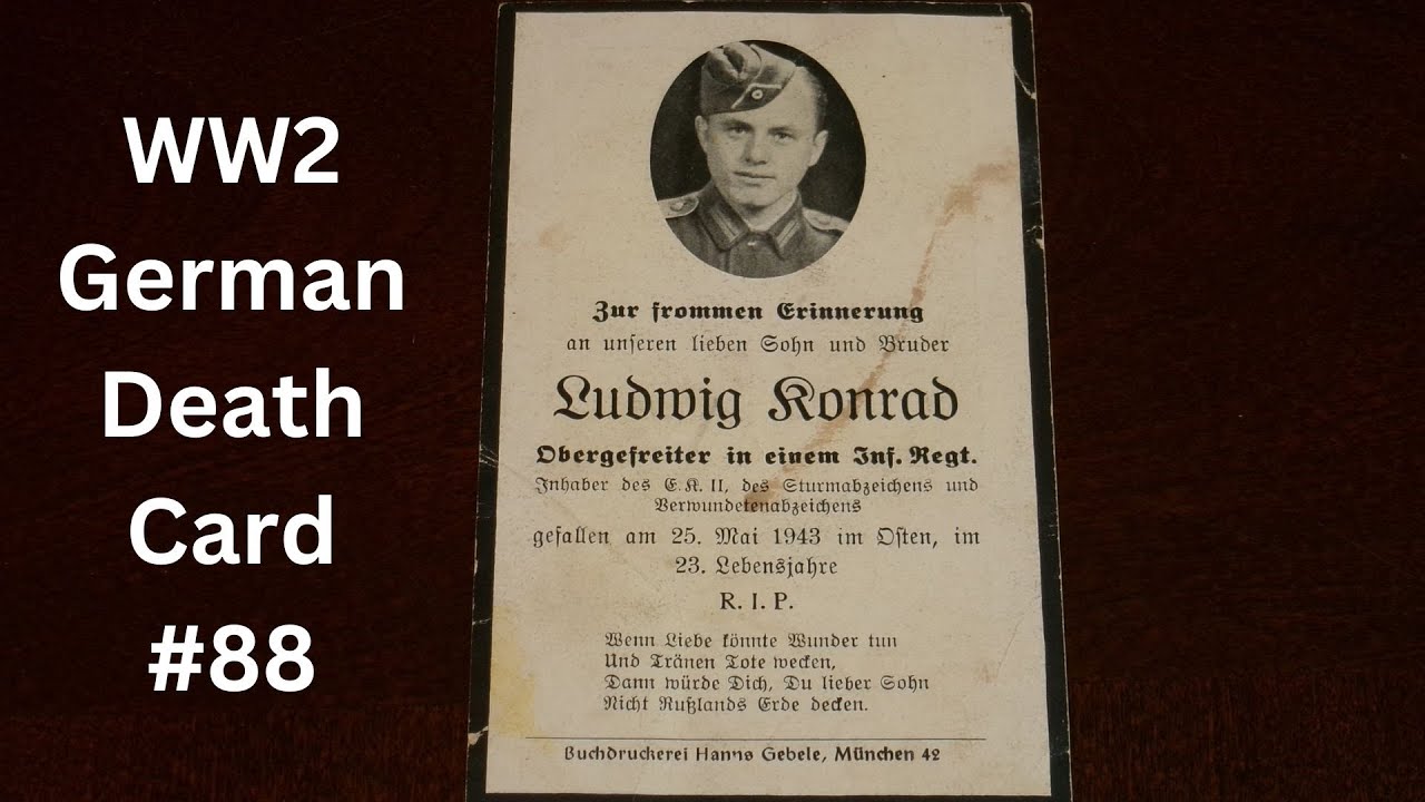 WW2 German Death Card #88 - YouTube