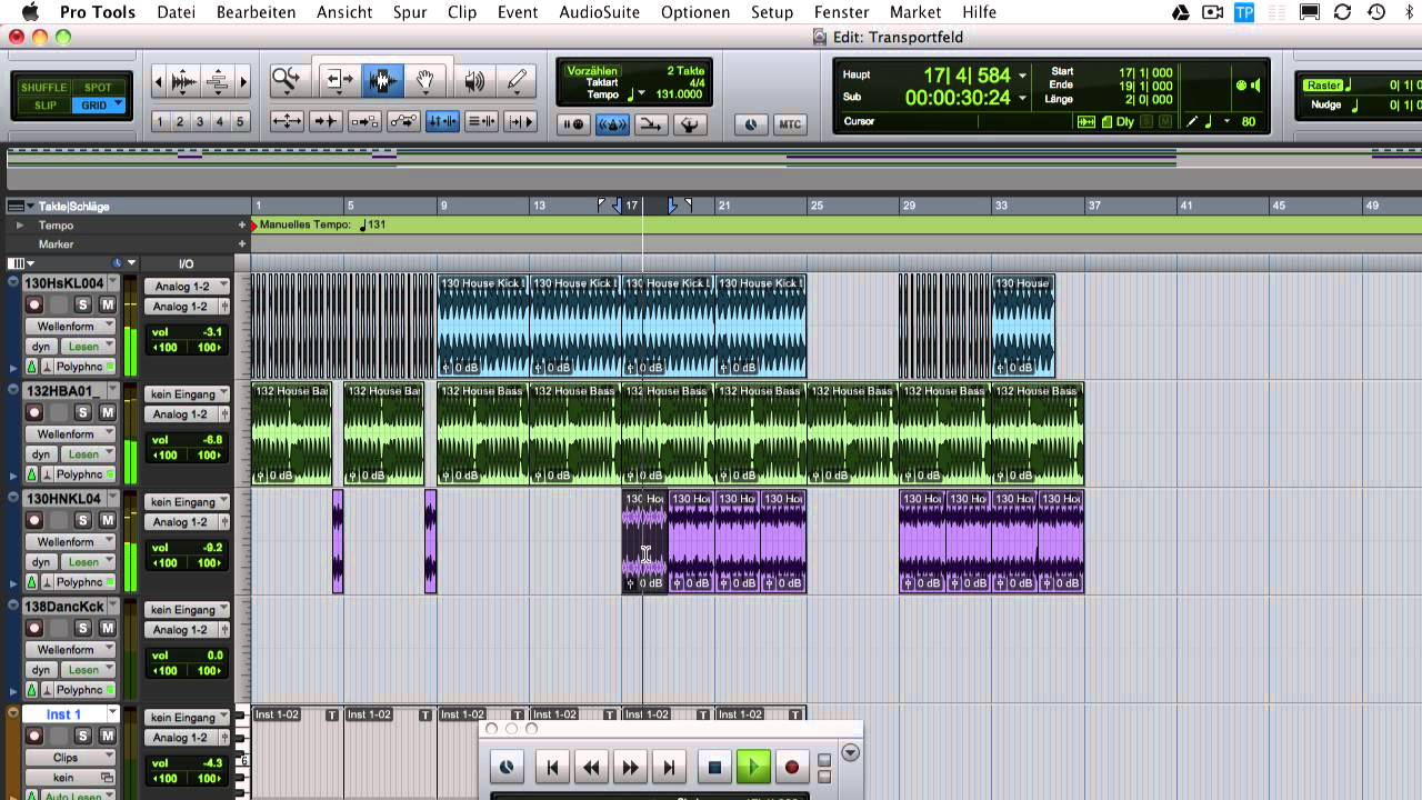 18.11 Pro Tools - Transportfeld und Abspielen - YouTube