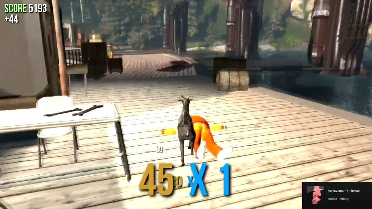 How to get the Here's Johnny achievement on Goat Simulator - YouTube