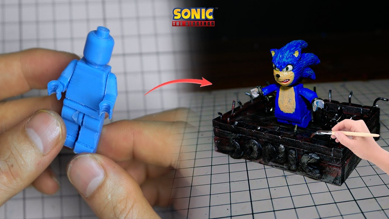 How to make SONIC LEGO from clay #sonic #lego #clay #legosonic - YouTube