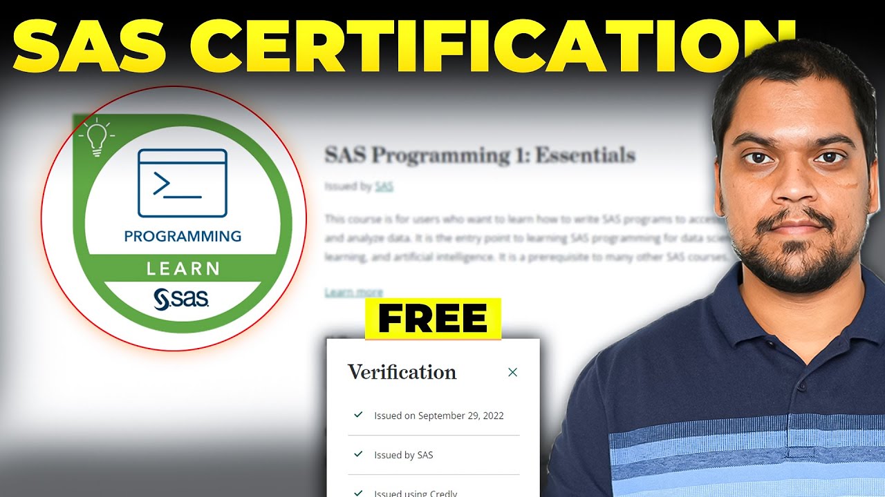 FREE CERTIFICATION BY SAS | FRESHER | 2024 - YouTube