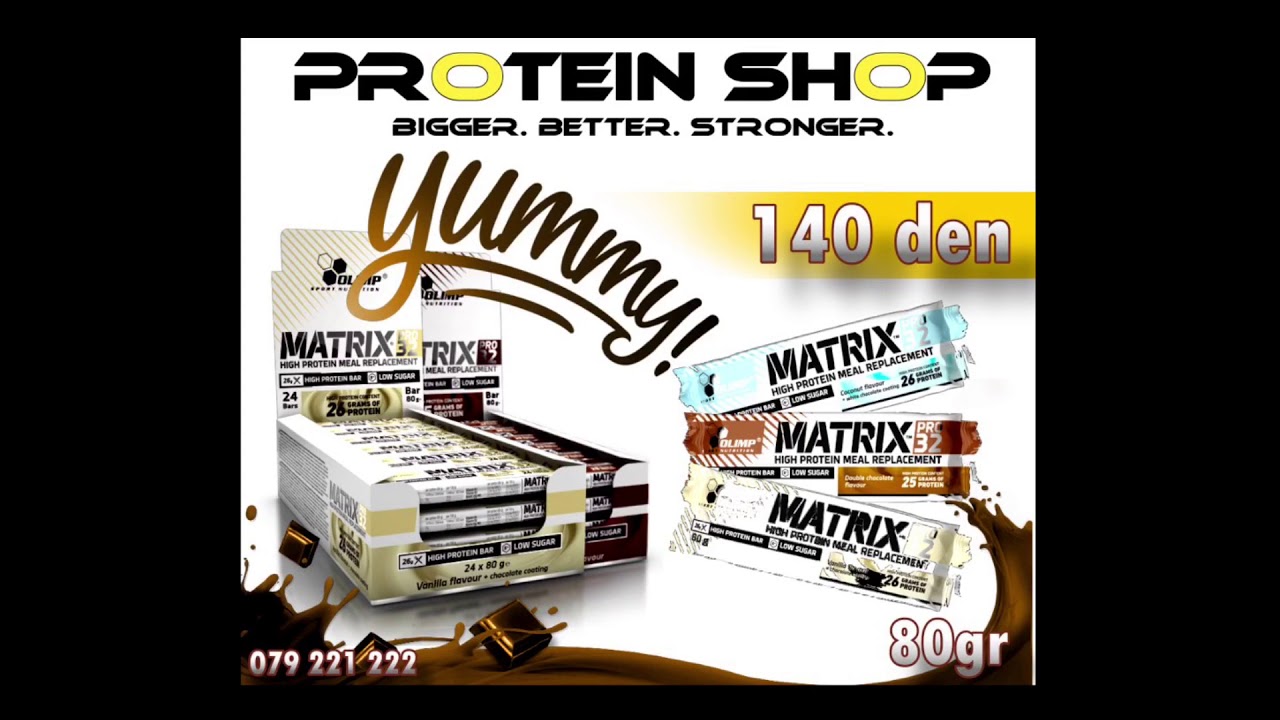 MATRIX PROTEIN BAR - OLIMP SPORT NUTRITION (PROTEIN SHOP SKOPJE) - YouTube
