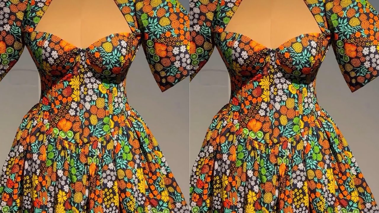 How To Draft And Cut This Trendy Bustier Queen Ann Neck With Basques ...