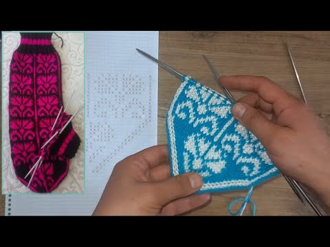 muhteşem 5 şiş uzun örgü çorap modeli, örgü patik modeli #knitting #handmade #design