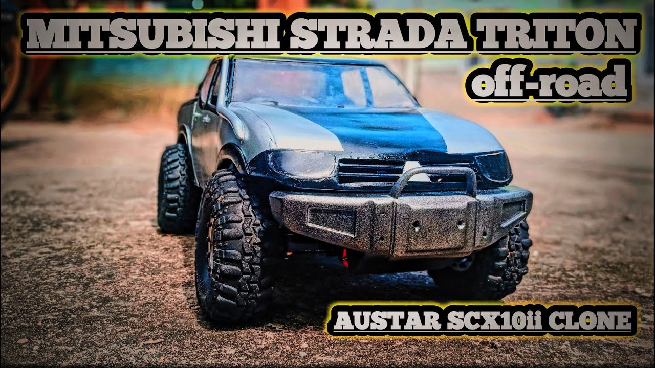 Rc 4x4 Mitsubishi Strada Triton Austar Scx10ii clone - YouTube