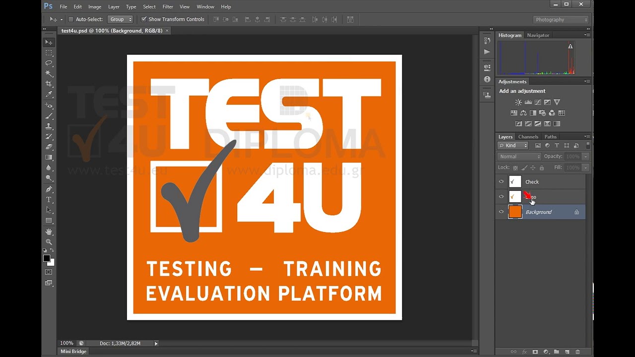 Select the 4U letters of the Logo layer (use the Rectangle selection ...