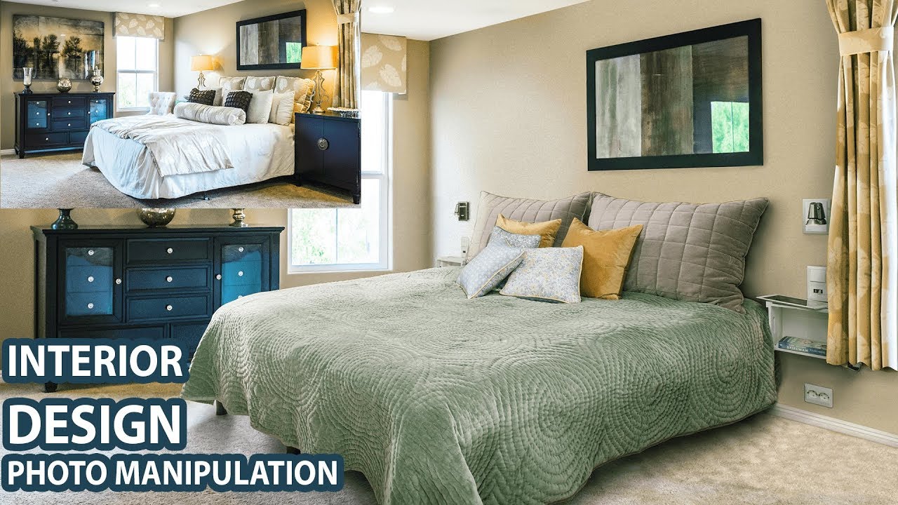 Furniture replacement - Interior design photo manipulation - YouTube