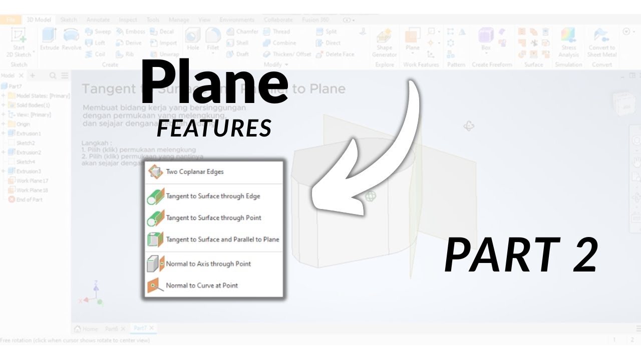 Cara menggunakan Fitur Plane pada Autodesk Inventor 2023 | Part 2 - YouTube