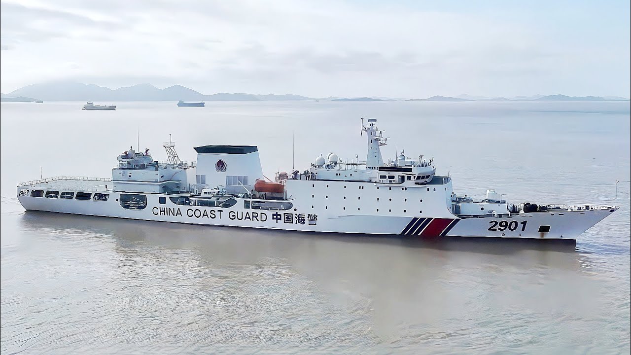 海警舰艇编队开展环台岛巡航管控 中国海警2901号万吨舰首次参加对台任务 - YouTube