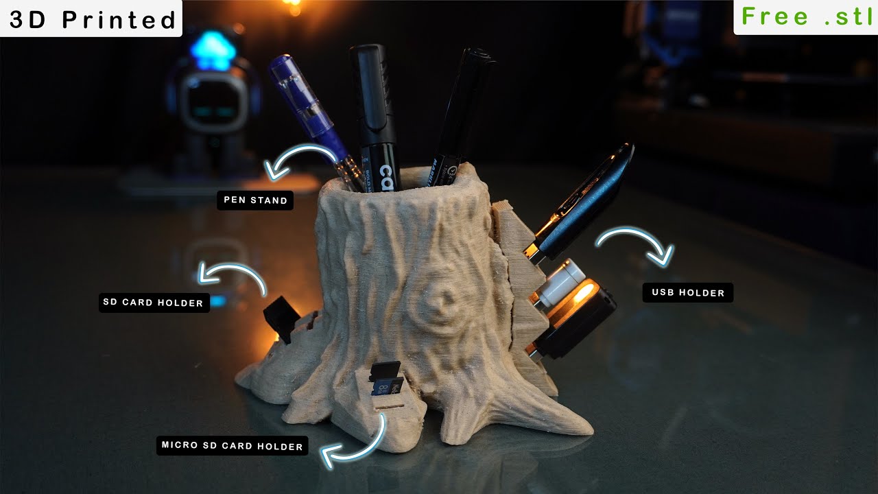 Tree Trunk Desk Organizer 3D Printed | Organize your Desk with this ...