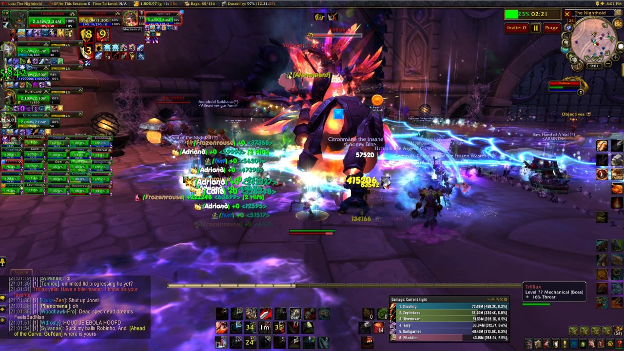 The Nighthold Trilliax 25 man Raid Finder Warrior arms - YouTube