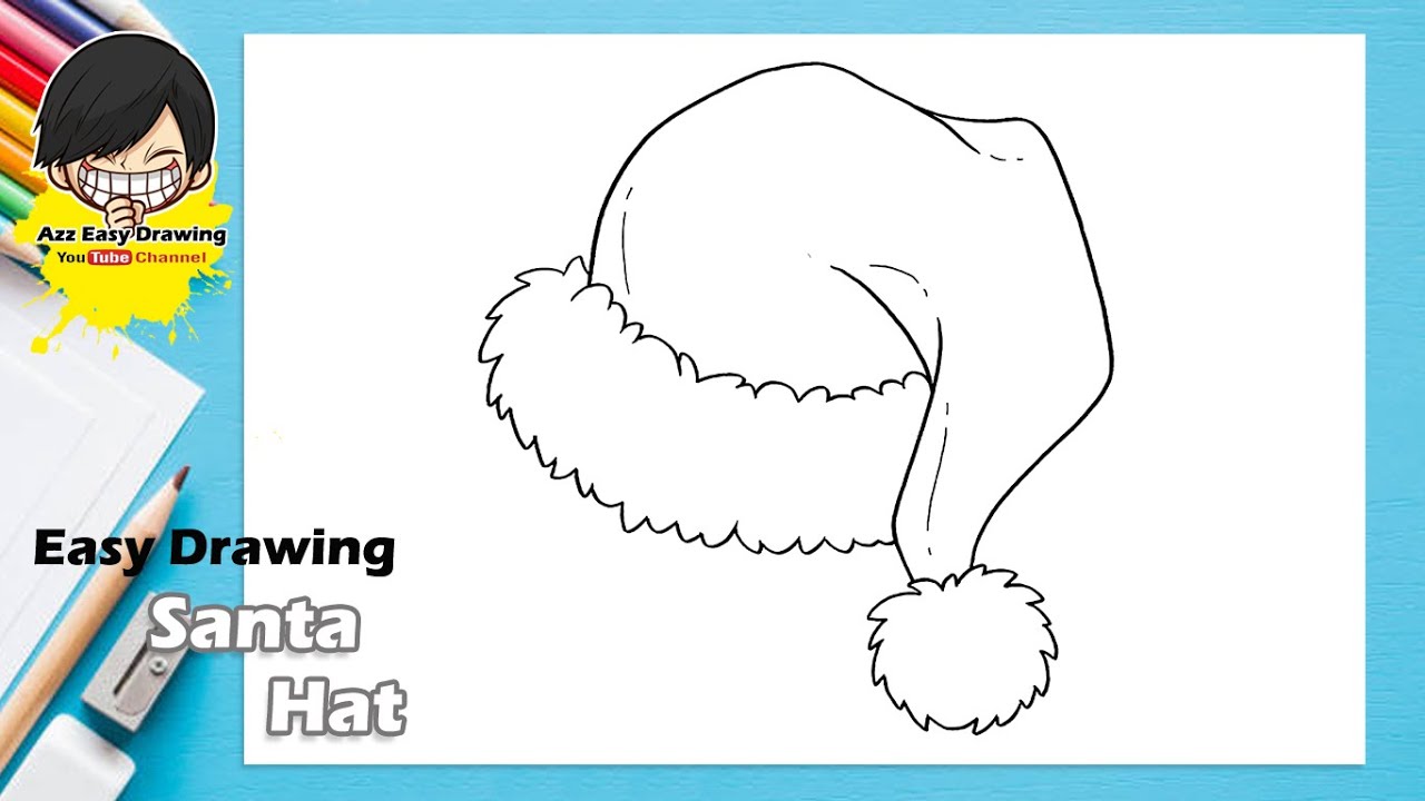 Easy Drawing Santa Hat - YouTube