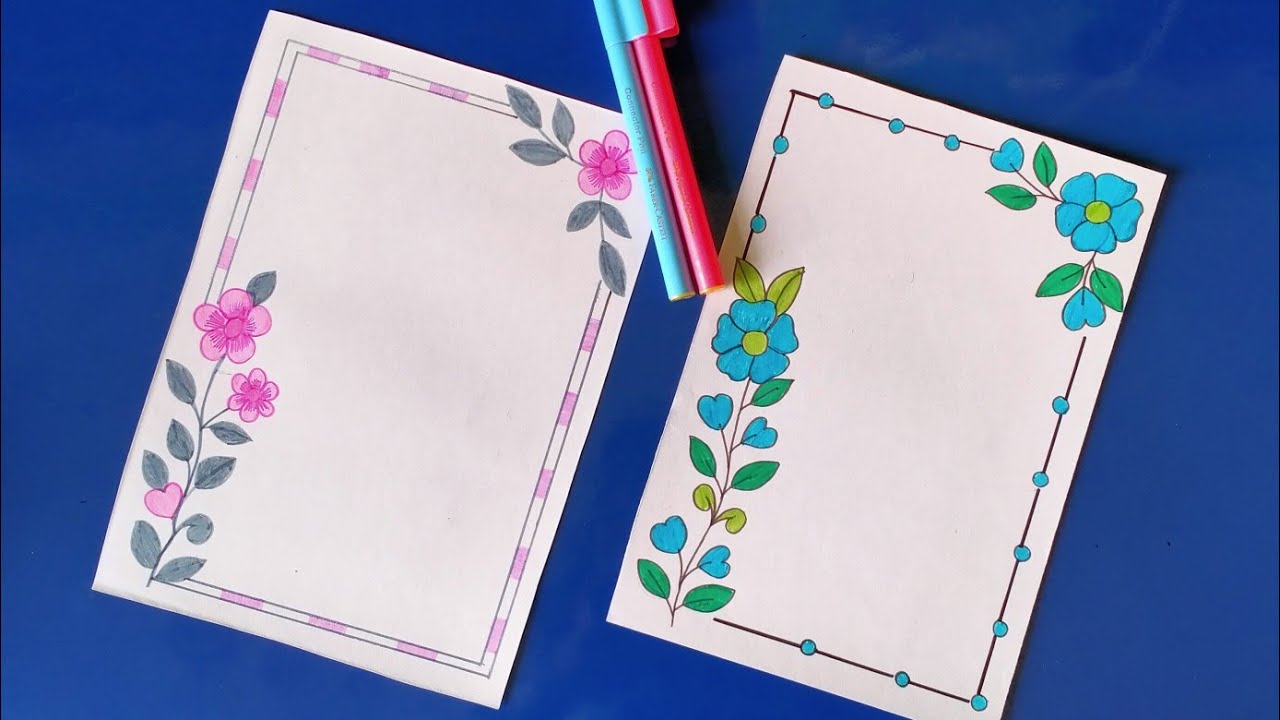 Simple Flower Border Design For Project/Project Work Border Design ...