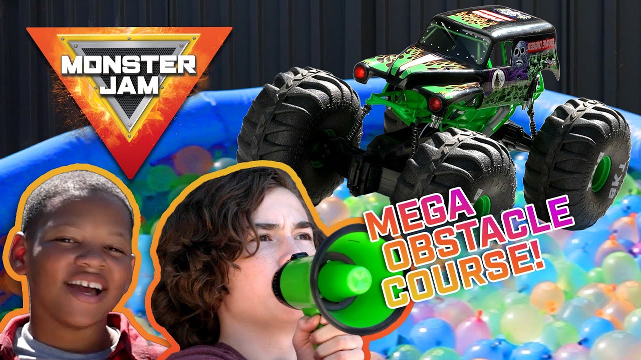 Mega RC Monster Truck Obstacle Course! - MONSTER JAM Revved Up Recaps ...