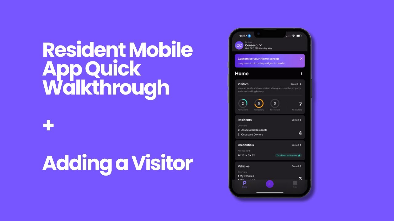 Quick Guide: Resident Mobile App Demo + Adding a Visitor - YouTube