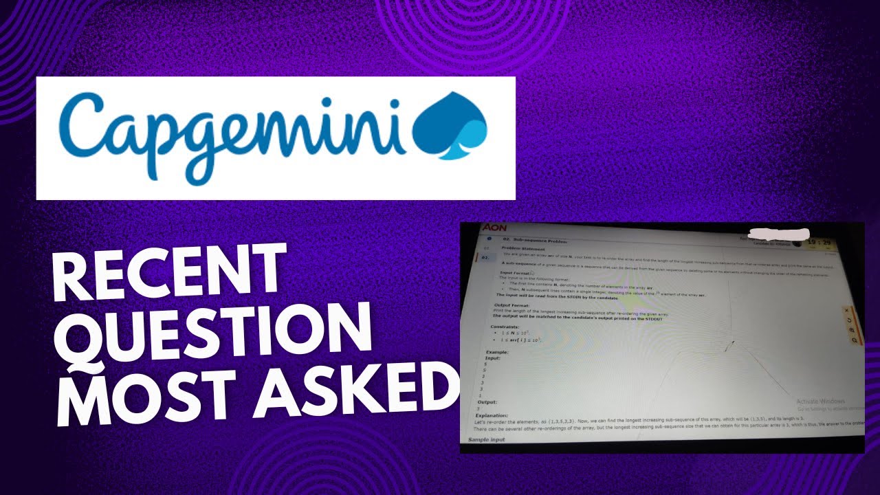 Capgemini recent coding question (10+ question) - YouTube