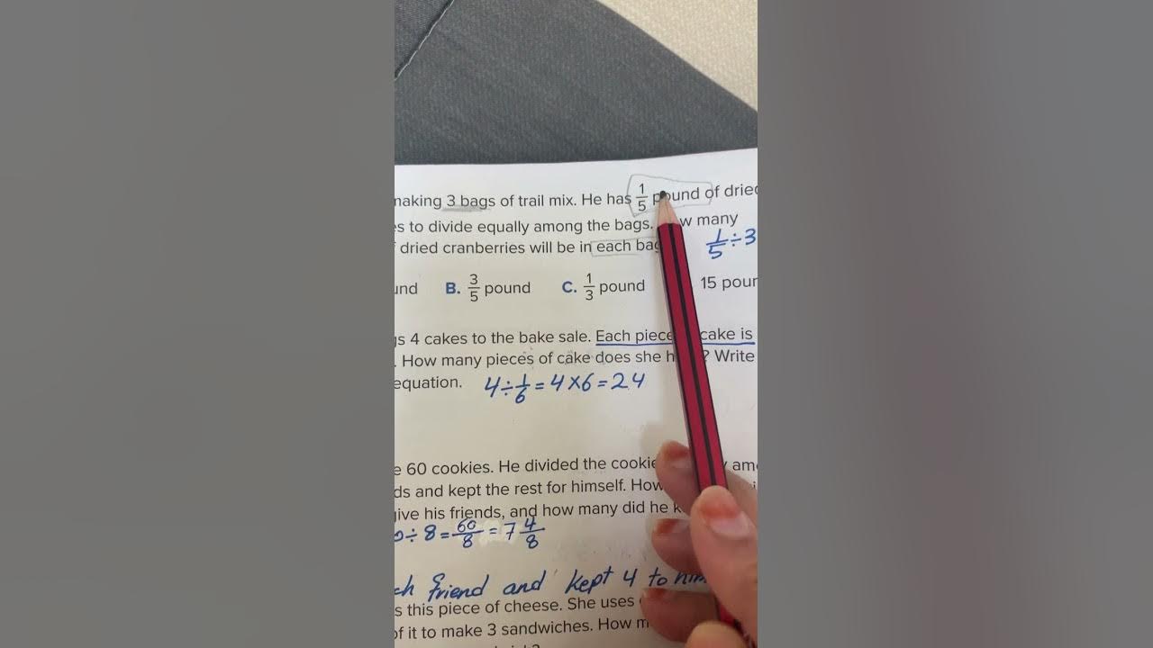 Reveal math grade 5 lesson 11-7 Solve problems involving fractions ...