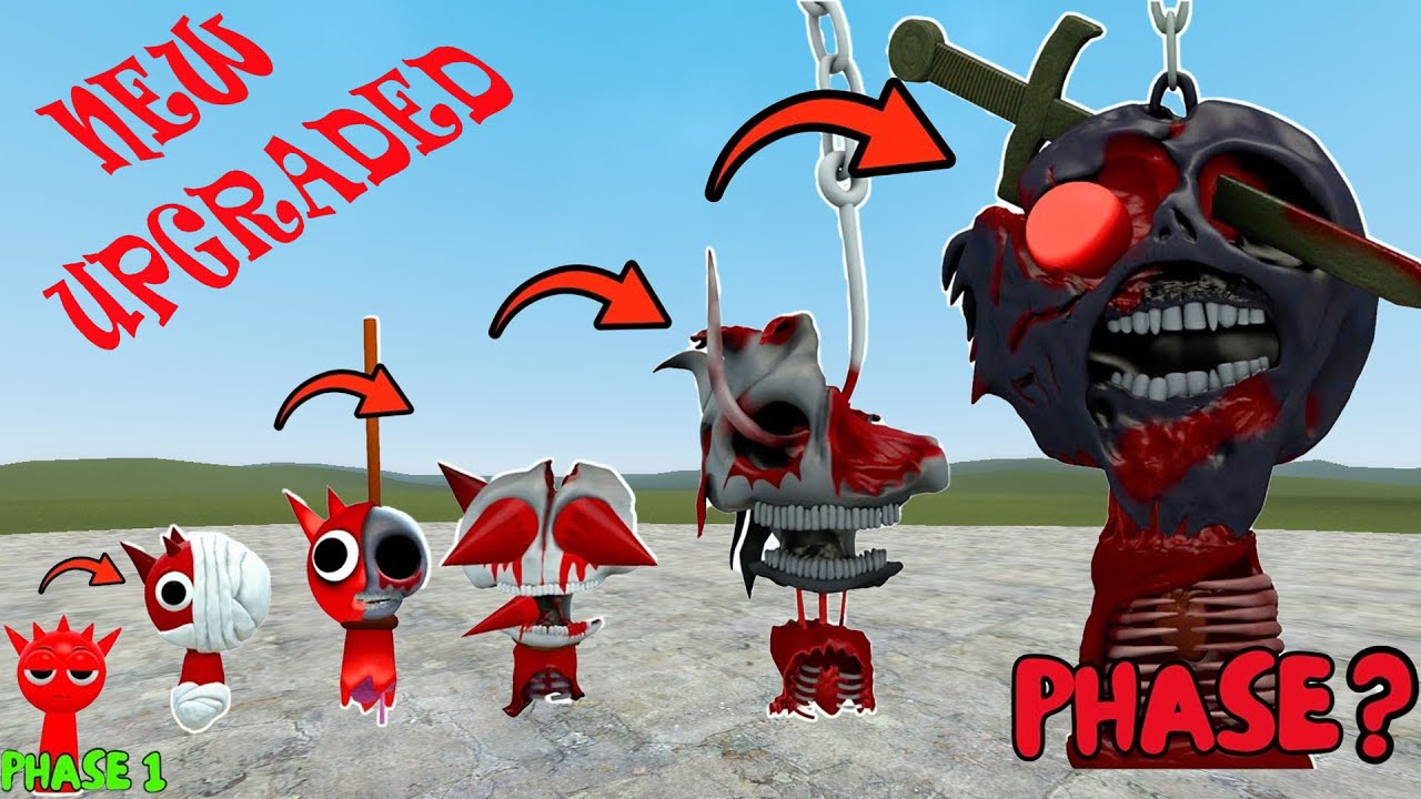 NEW UPGRADED EVOLUTION OF ALL PHASES OF RED (RADDY) SPRUNKI In Garry's ...