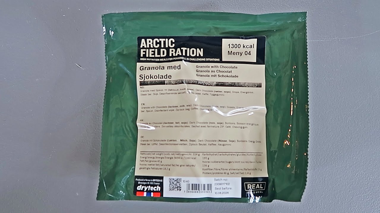 Tasting Norwegian Arctic Field Ration Menu #4 Military MRE (Meal Ready ...