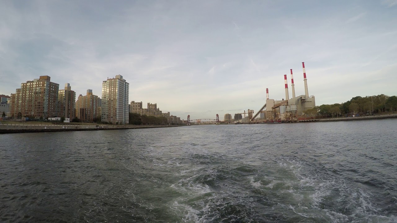 ⁴ᴷ NYC Ferry - Astoria to Wall Street/Pier 11 Full Ride during Sunset ...