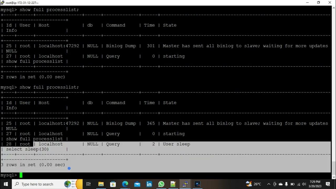 What Is Sleep Query In Mysql Youtube