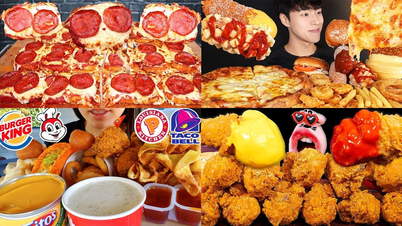ASMR Fast Food Mukbang Compilation | Fast Food Asmr | Satisfying eating ...