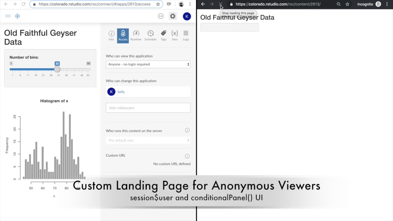 Feature Toggles: Custom Landing Page - RStudio Connect Example - YouTube