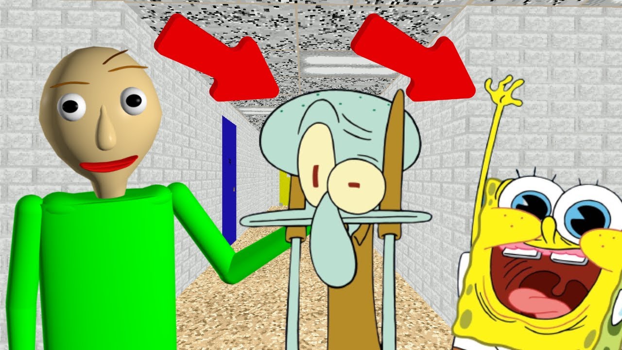 BALDI REACTS TO SPONGEBOB FUNNY CANDY FOOD REACTION!!!! (BALDI LIKES ...