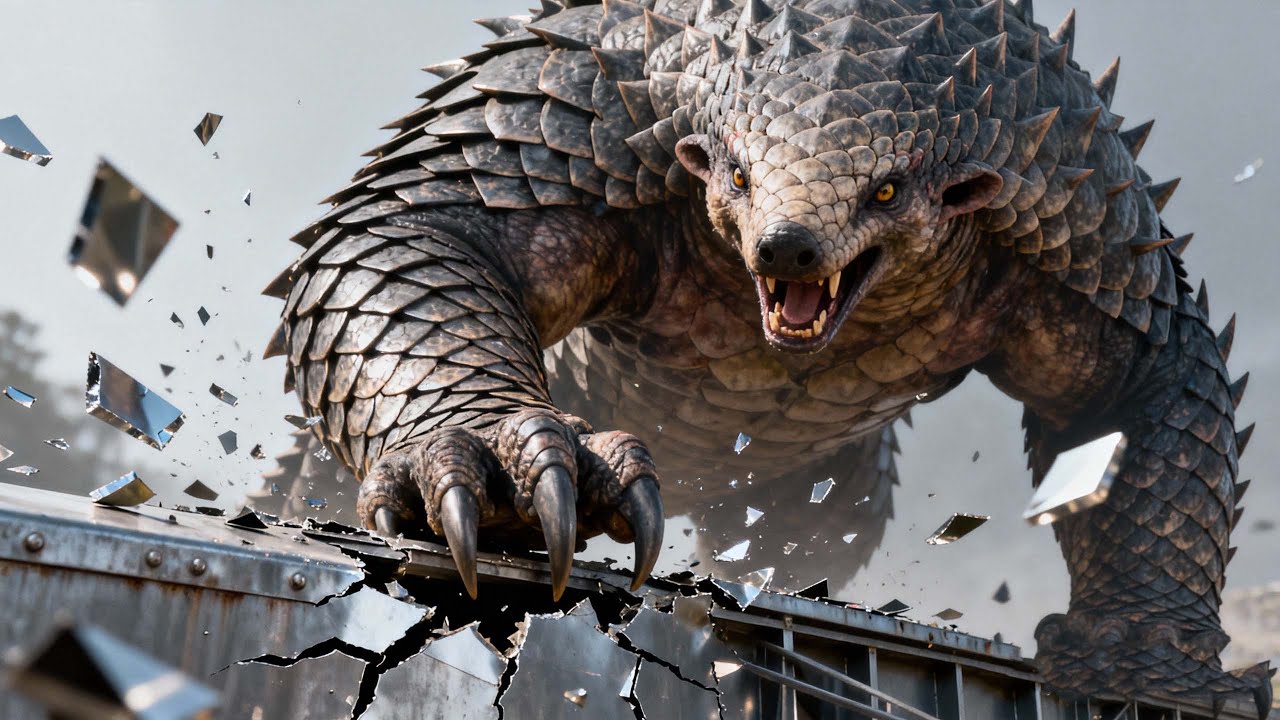 An enraged mutant pangolin smashes through metal, ready to attack!【怪物来袭 ...