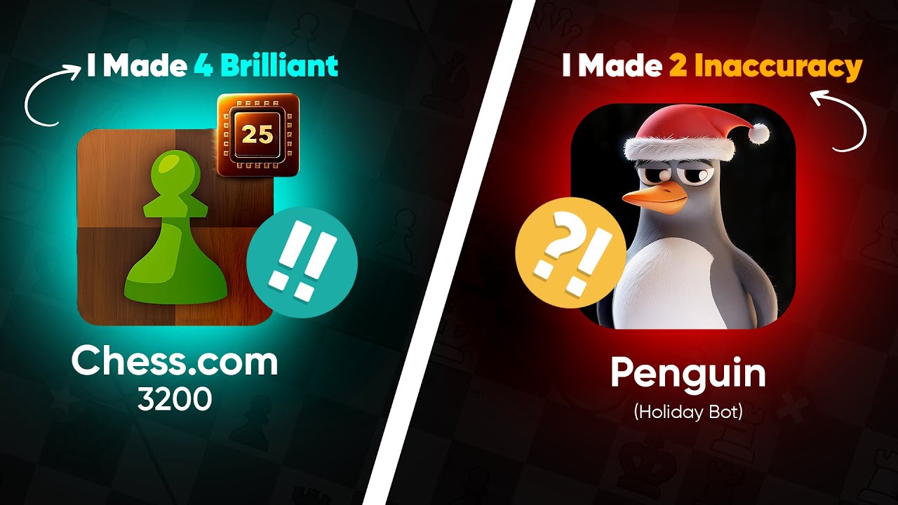 Chess.com Maximum vs Penguin Bot | 4 Brilliant Moves From chess.com ...