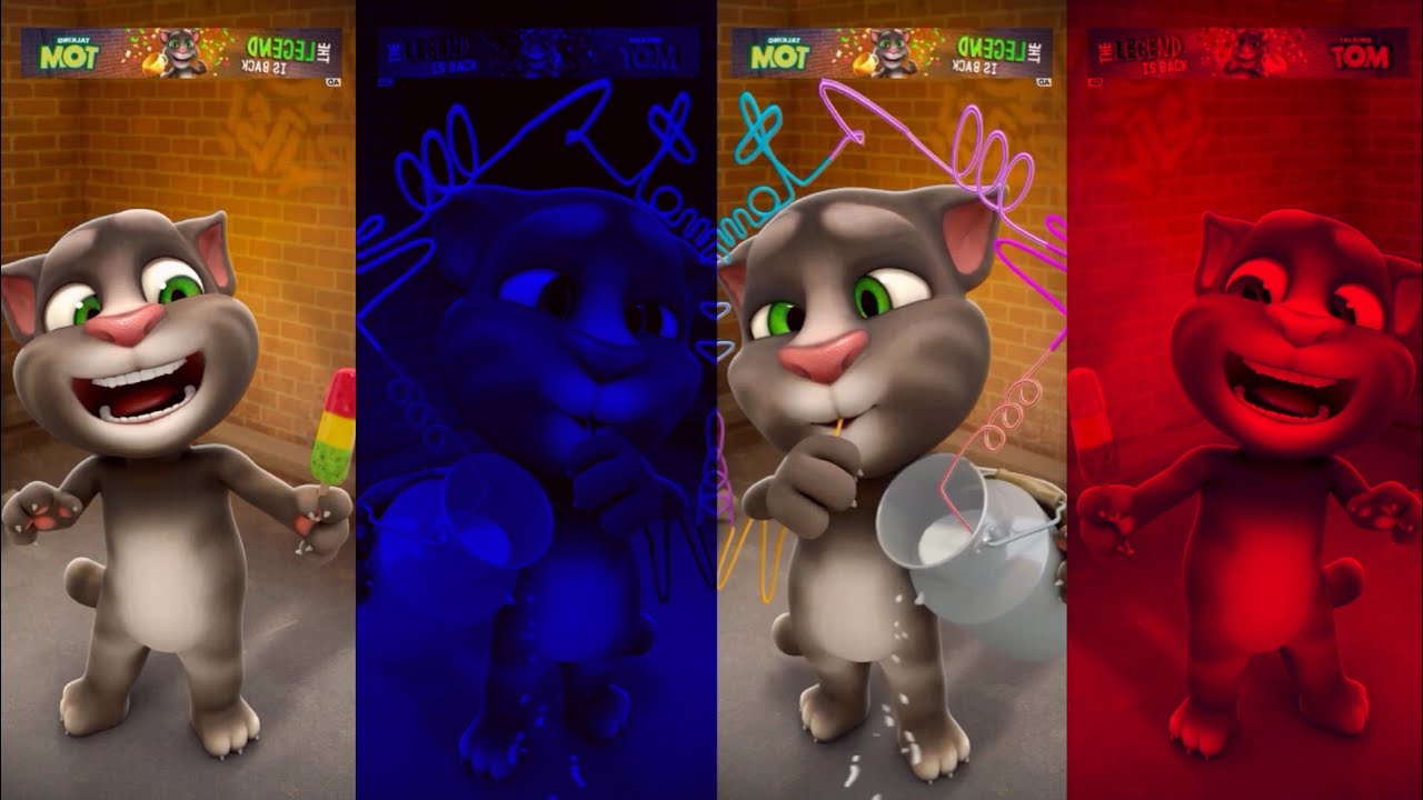 MY Talking Tom Cartoon Fails Colours Reaction || Talking Tom Outfit 7 ...