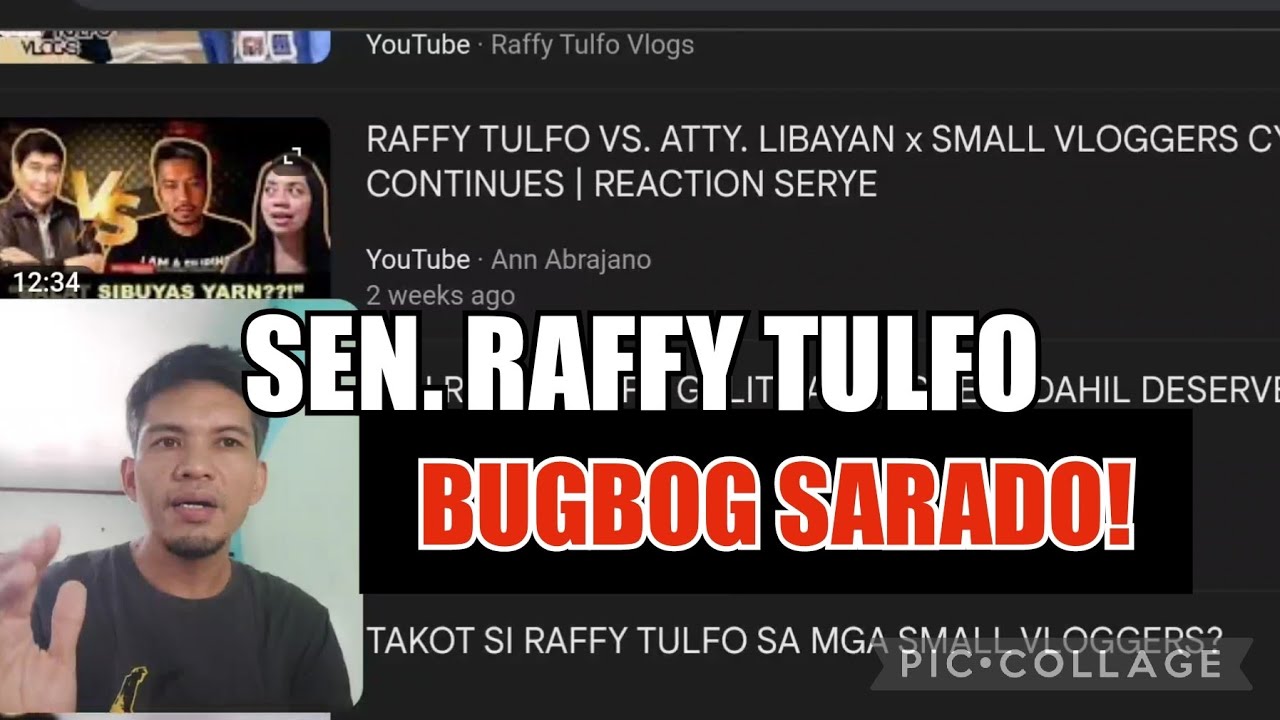 SMALL VLOGGERS THREAT KAY SEN.RAFFY TULFO! - YouTube