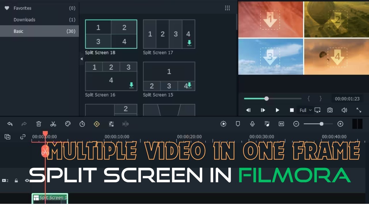 SPLIT SCREEN IN FILMORA,PLAY MULTIPLE VIDEOS IN ONE FRAME - YouTube