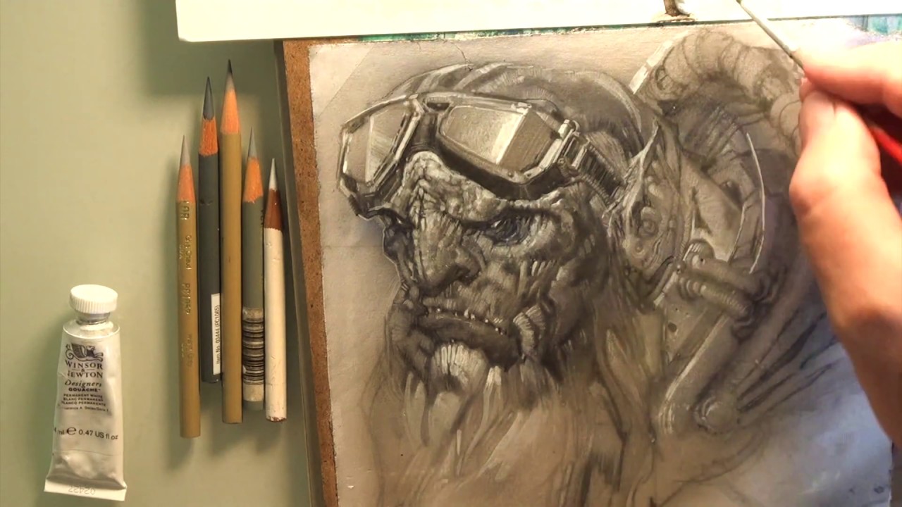 The Aviator: A 15 min preview of my new drawing and painting demo - YouTube