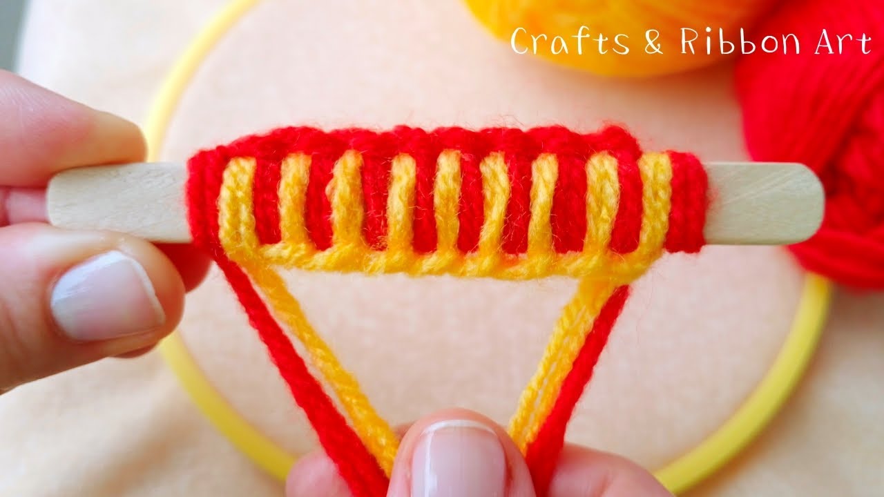 It's so Cute !! Superb Flower Craft Idea with Wool - Hand Embroidery ...