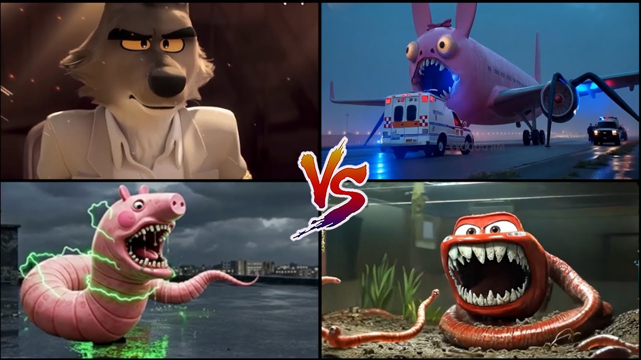 The Bad Guys 2 vs Pinki Infected Sky vs Peppa Pig Worm EXE vs McQueen ...