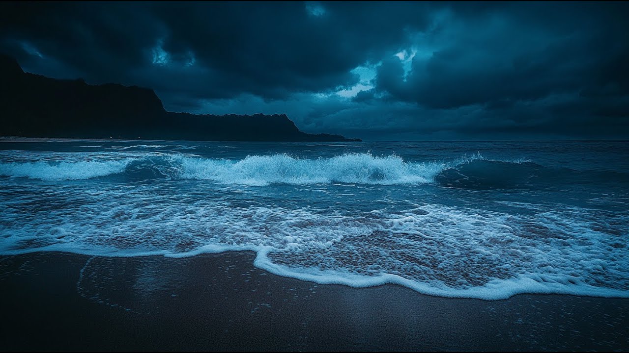 Soothing Ocean Waves Sounds 🌊 Calming Night Sea Sounds for Anxiety ...
