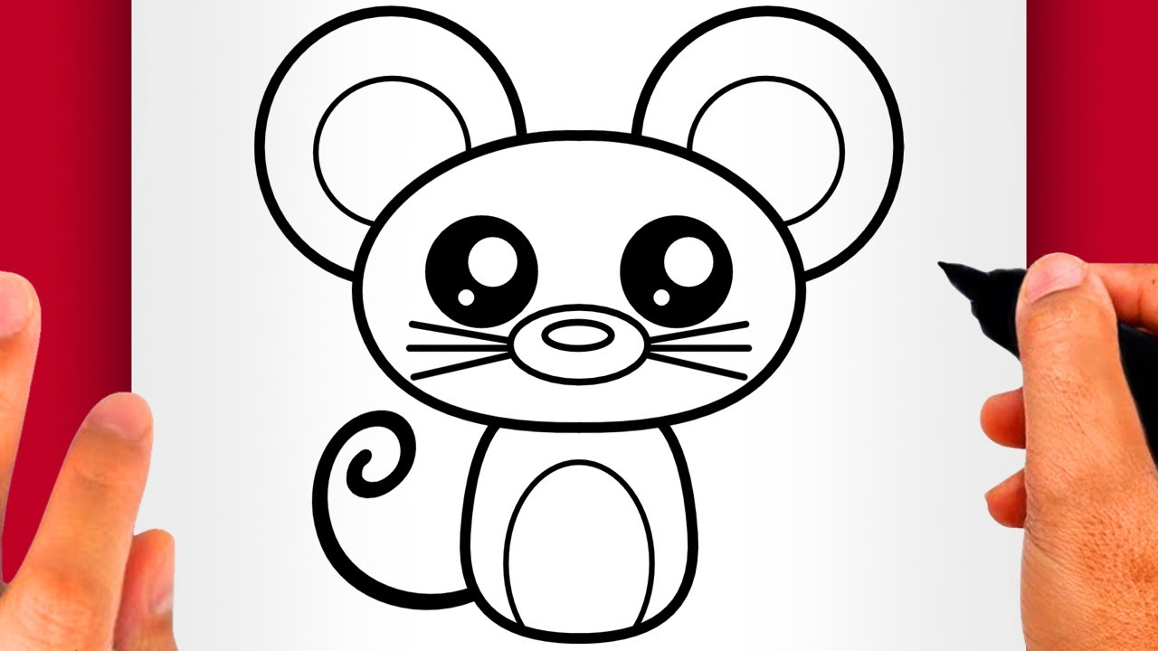 (SØTE TEGNINGER AV DYR) TEGNING EN MUS - HVORDAN TEGNE EN MUS (Tegne ...