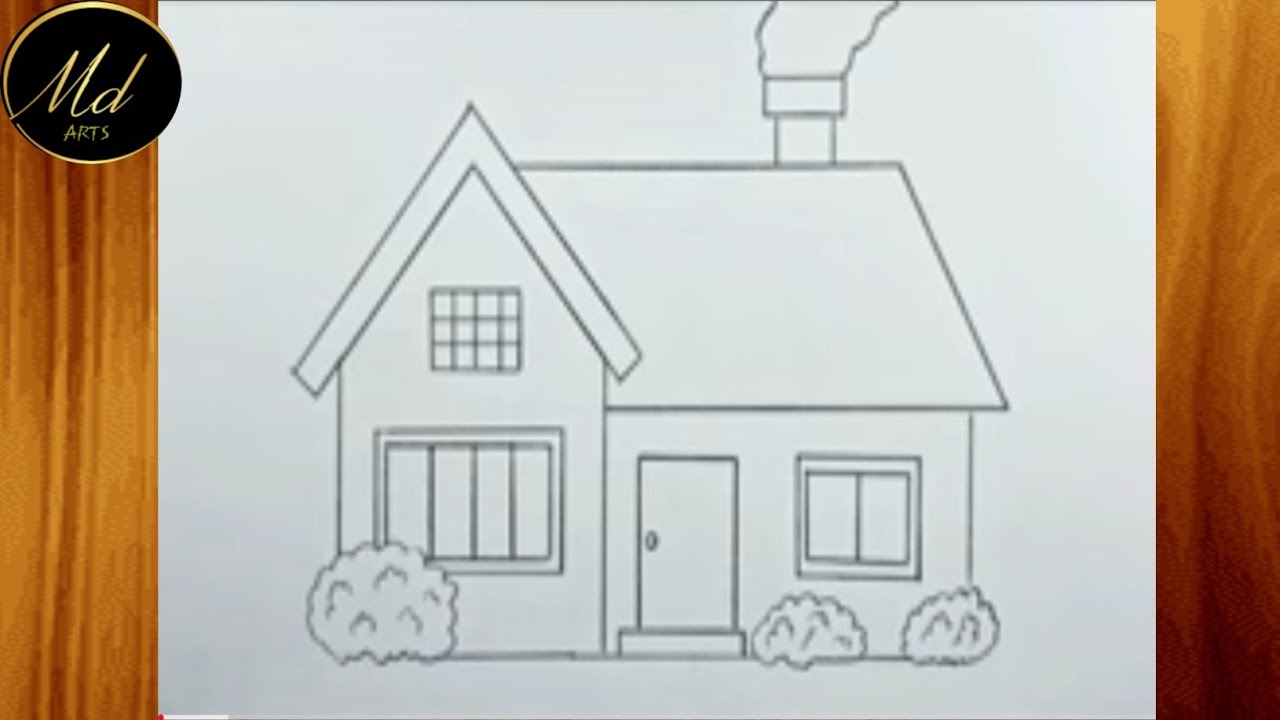 How To Draw A Tiny House || House Drawing Easy Step by Step - YouTube