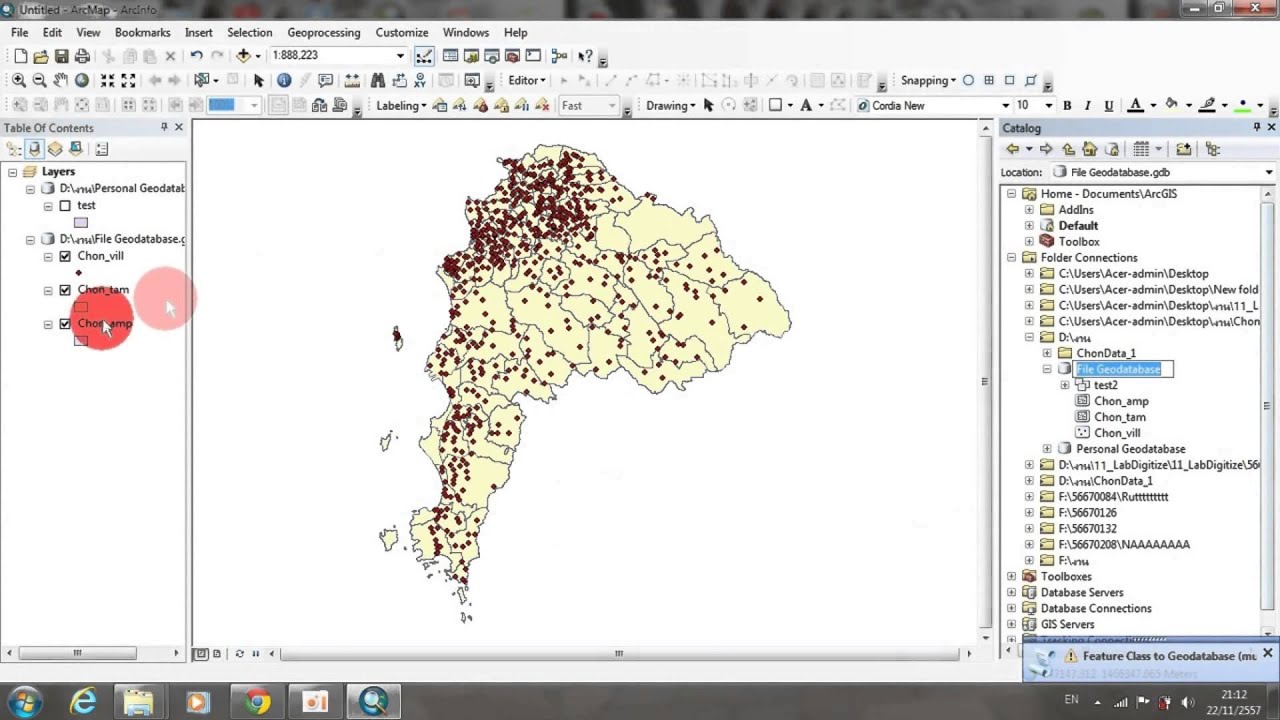 Lab 5 การสร้างgeodatabasefeature Datasetfeature Classshapefile Youtube
