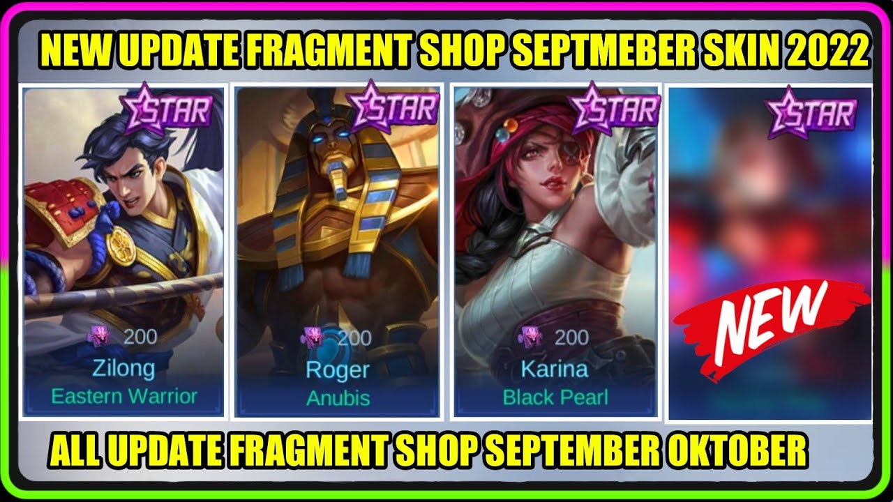 UPDATE SKIN FRAGMENT SHOP BULAN SEPTEMBER OKTOBER 2022 ALL FRGAMENT ...