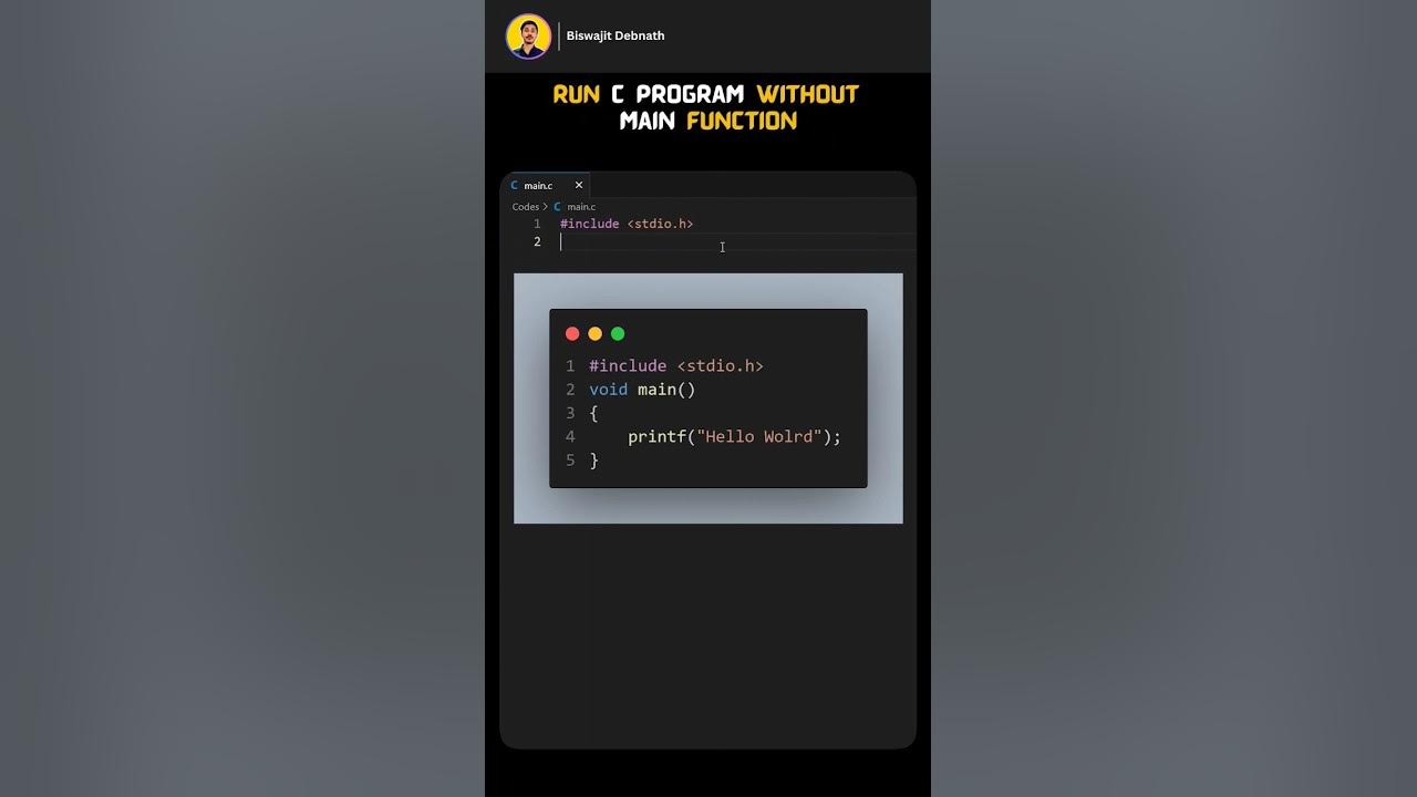 Run C Program Without Main Function Youtube