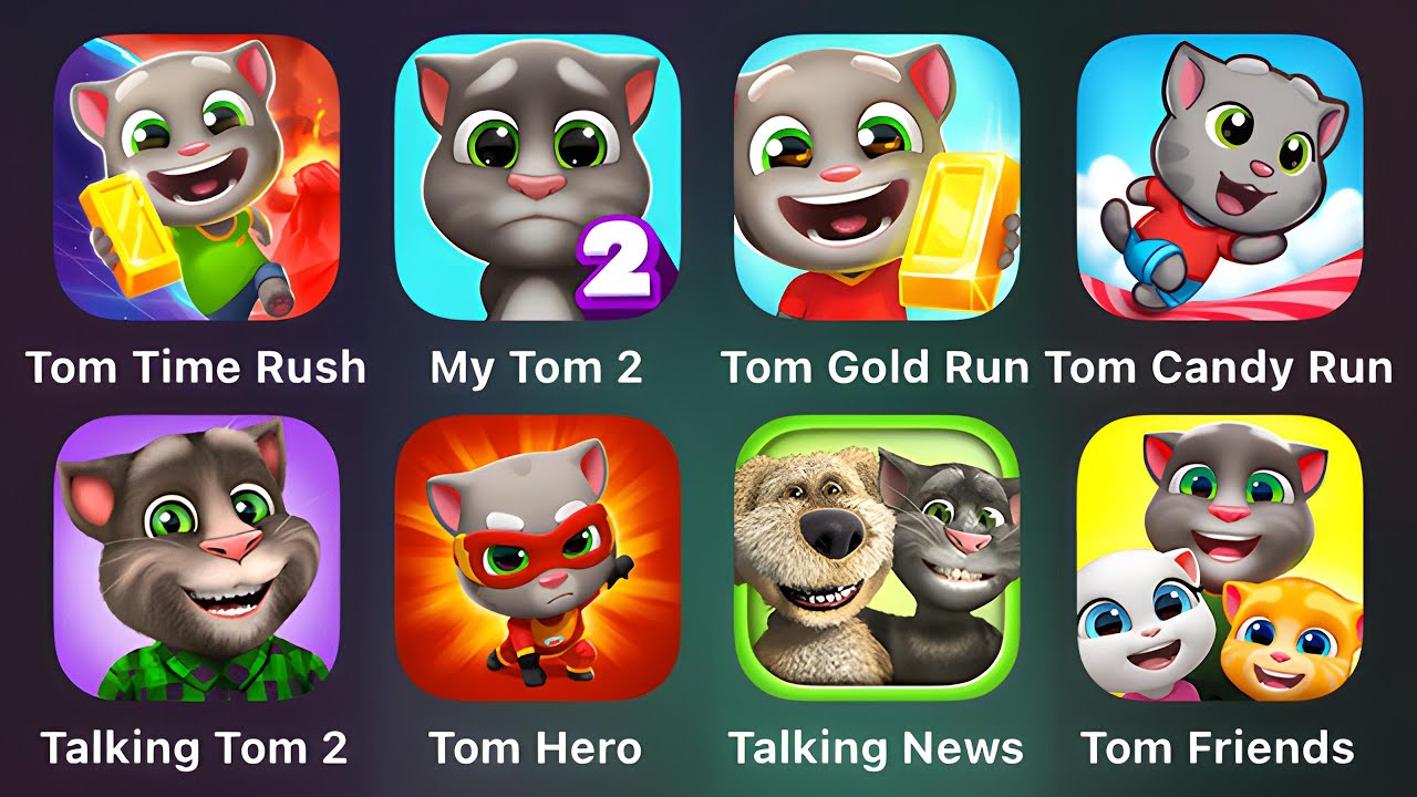 Tom Time Rush, My Tom 2, Tom Gold Run, Tom Candy Run, Talking Tom 2 ...