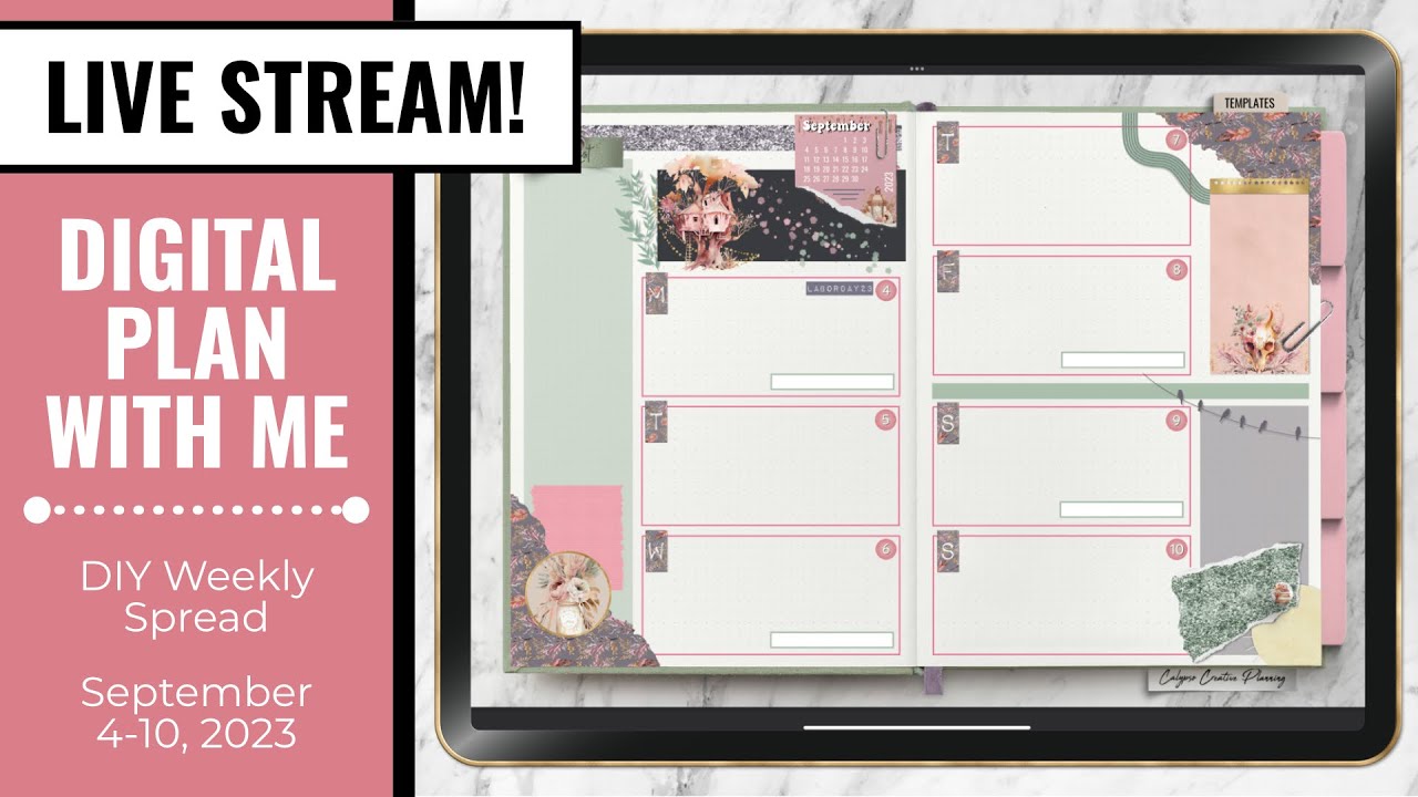 LIVE STREAM // DIY Weekly Spread / September 4-10, 2023 - YouTube