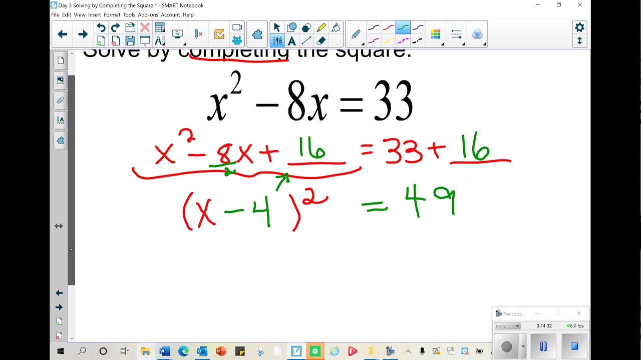 Solving Quadratics by Completing the Square - YouTube