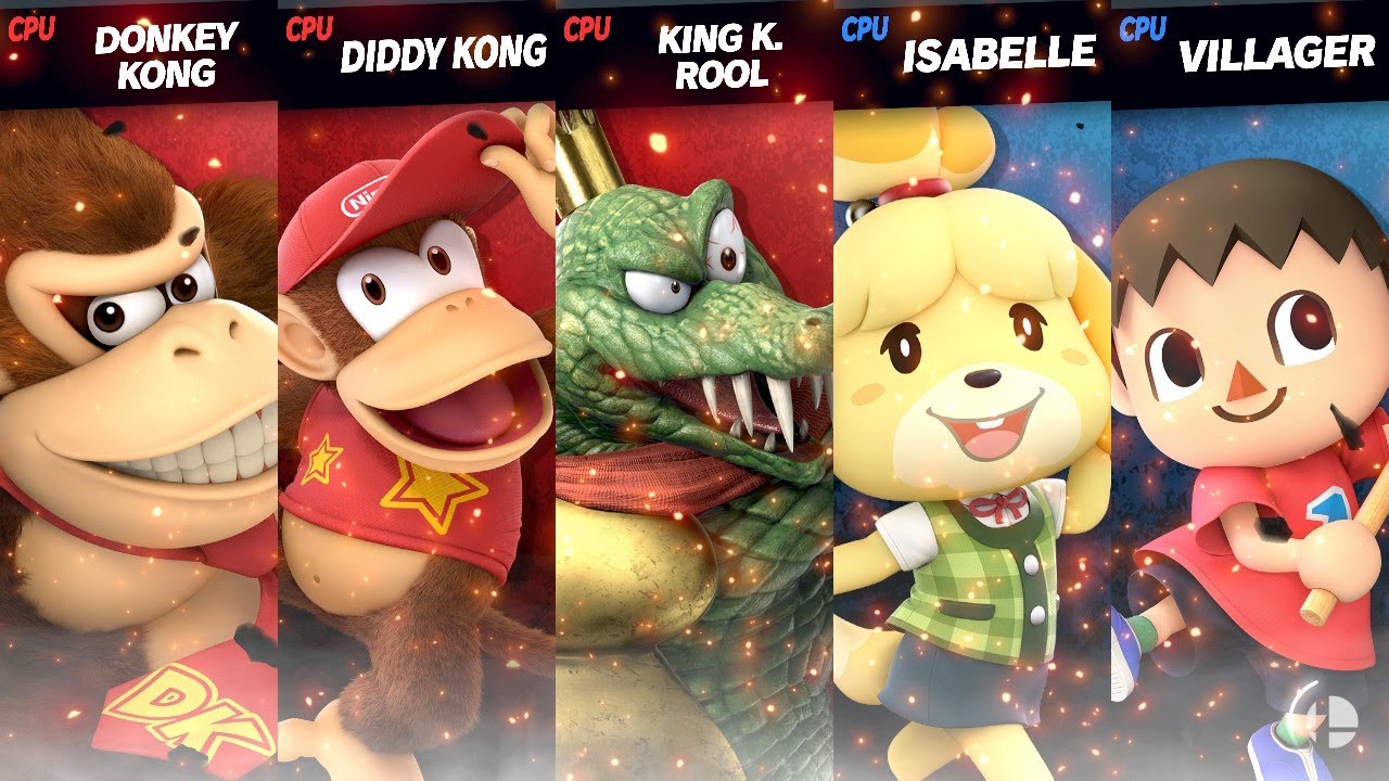 Donkey Kong & Diddy Kong & King K Rool (Donkey Kong) vs Isabelle ...