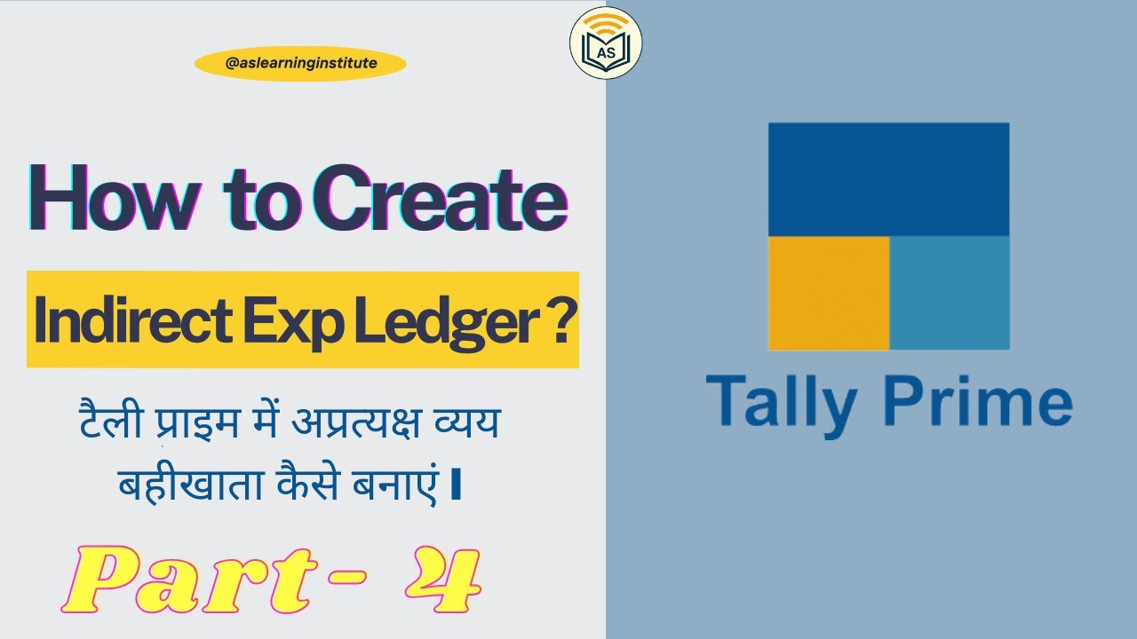 How to create indirect exp ledger in tally prime || tally prime me ...