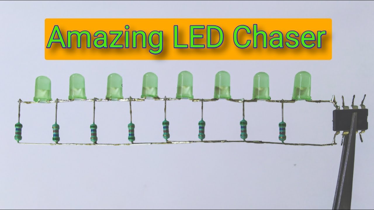 Lighting Up and Down LED chaser, Running LED chaser _ using 555 IC ...