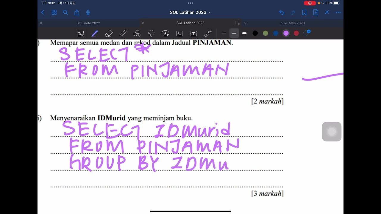 F5 SPM Sains Komputer BAB2.1.3 SQL (Part3) 中文讲解 - YouTube